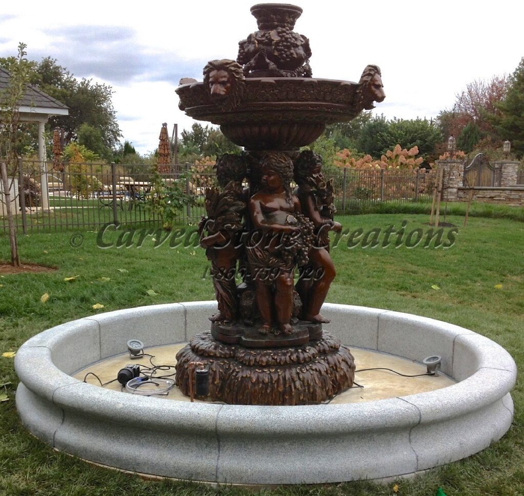Round Contour Fountain Pool Surround Bianco Catalina - CSC