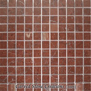 Rojo Alicante Marble Polished Square Mosaic Tiles - CSC