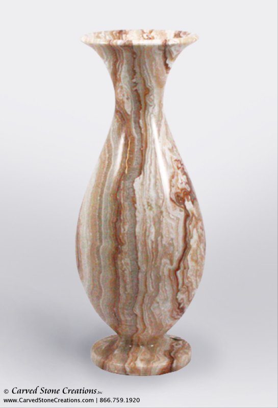 Small Urn Shape Polished Multi-Marble Vase - Carved Stone Creations