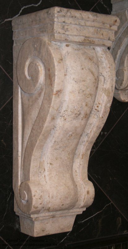 Large Classic Corbel Tuscany Classic Travertine - Carved Stone Creations