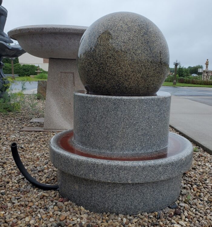 Galaxy Green Rolling Sphere Fountain - Carved Stone Creations