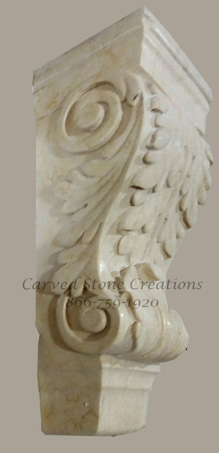 Acanthus Detail Corbel Egyptian Yellow Limestone - CSC