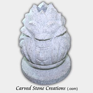 Artichoke Fountain Finial, Fine Temple Grey - Carved Stone Creations