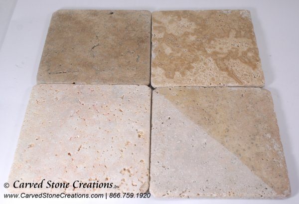 6×6 Tuscany Classic Travertine Tumbled Tile - Carved Stone Creations
