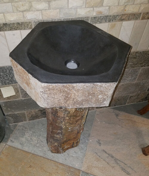 Basalt Pedestal Sink - Carved Stone Creations
