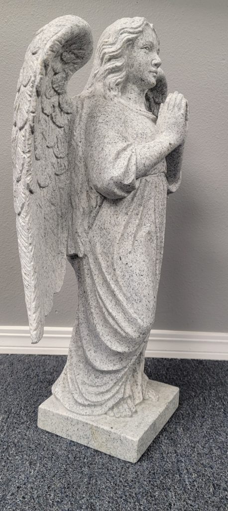 24″ Tall Granite Angel Statue - Carved Stone Creations