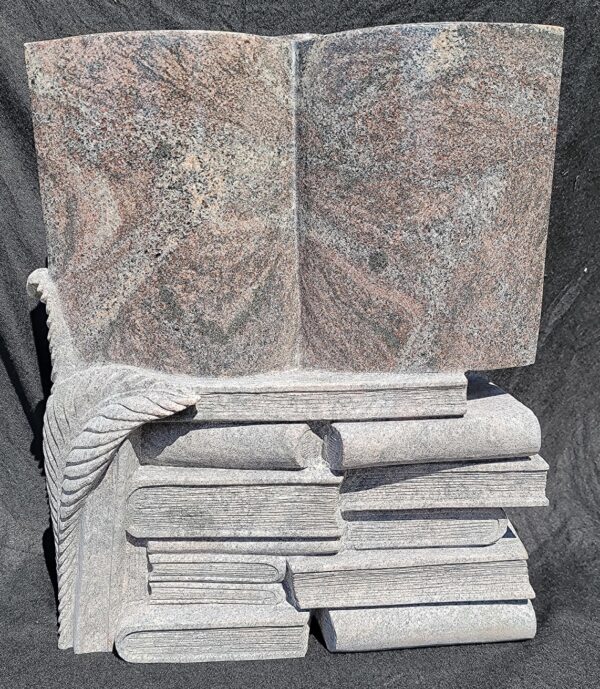 Stacked Books Statue - Carved Stone Creations
